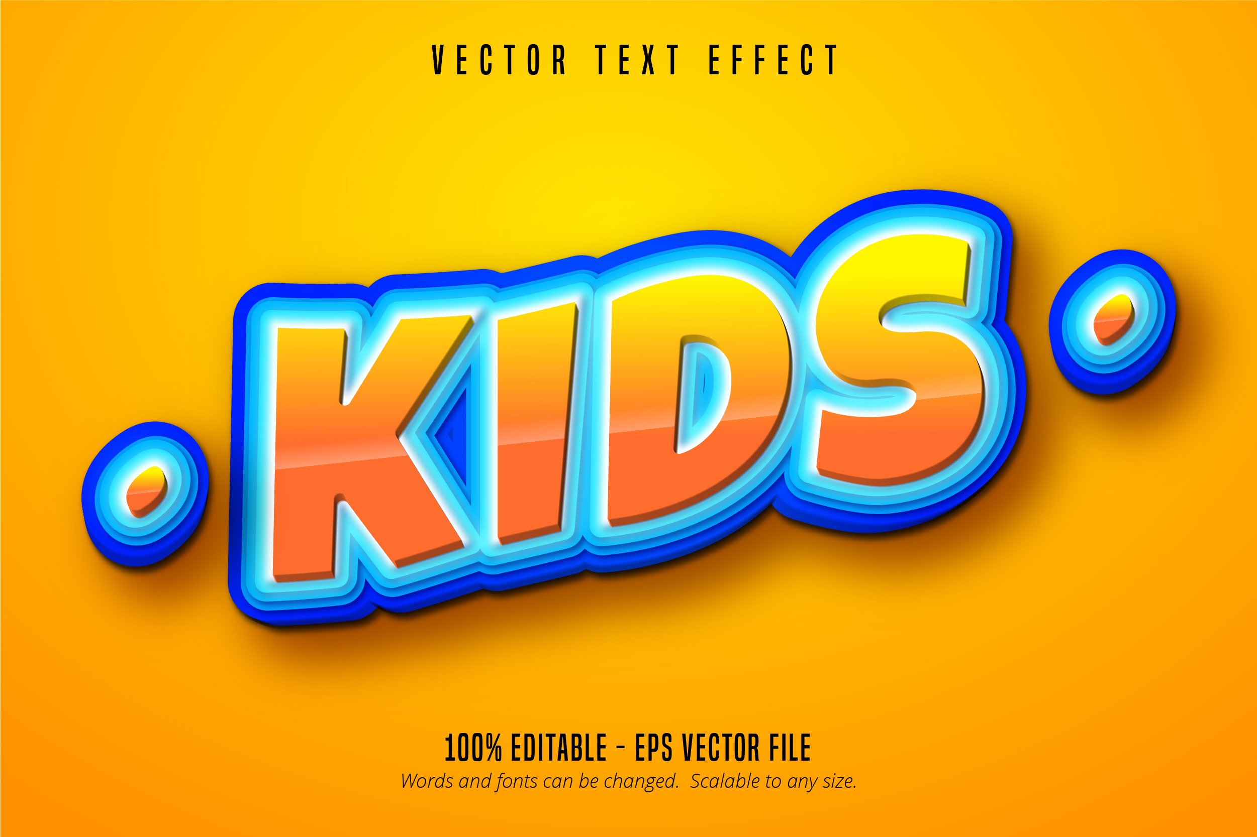 Kids text, cartoon style editable text effect (823506) | Illustrator ...
