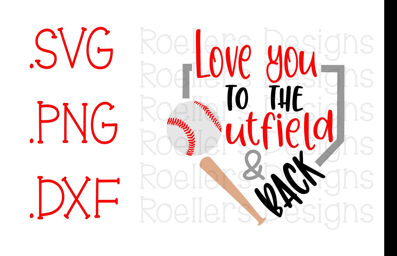 Love you to the outfield and back, Softball Svg, Baseball
