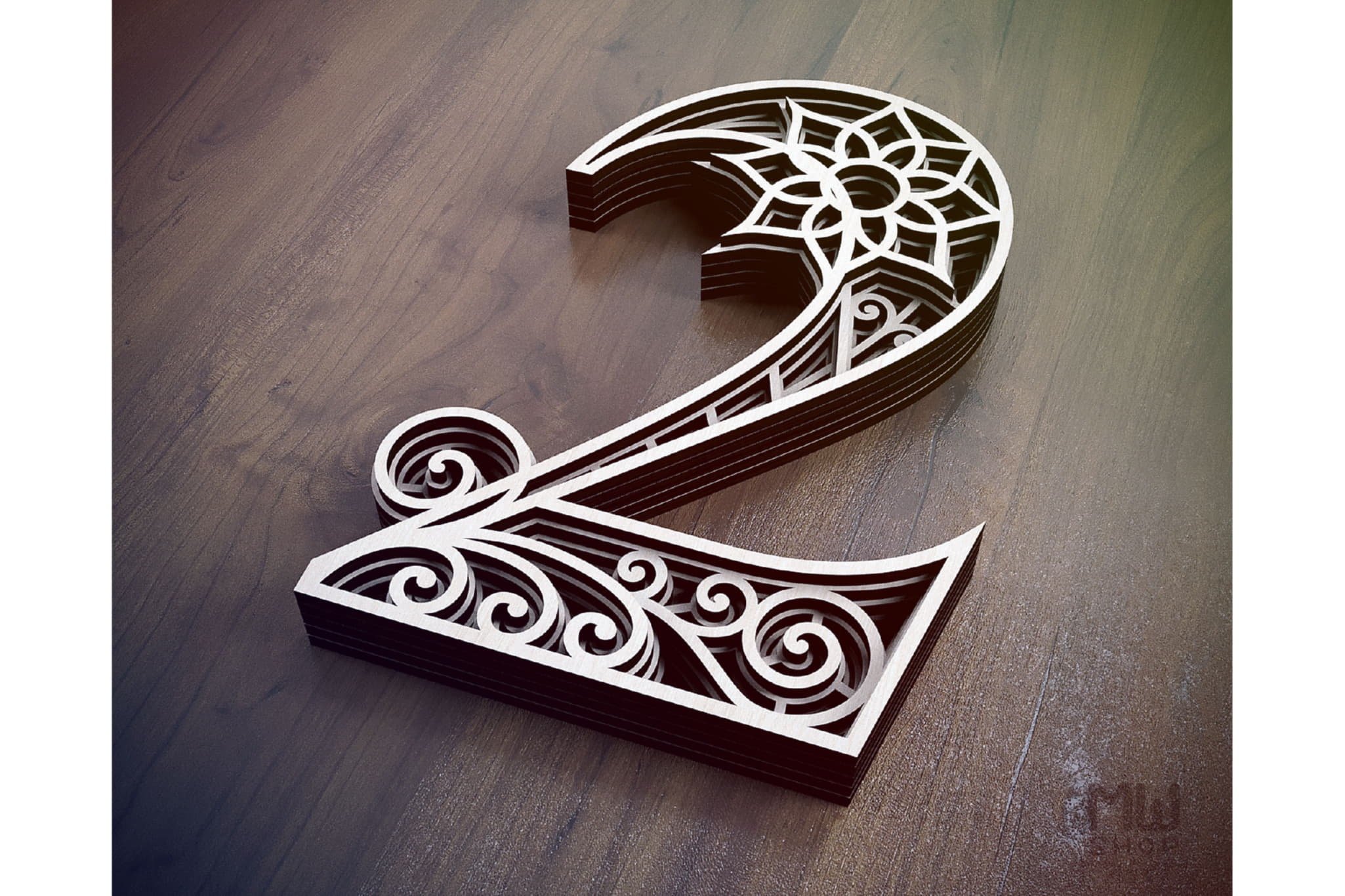 Layered Number 2, Multilayer Number 2 pattern, Number 2 SVG (579615 ...