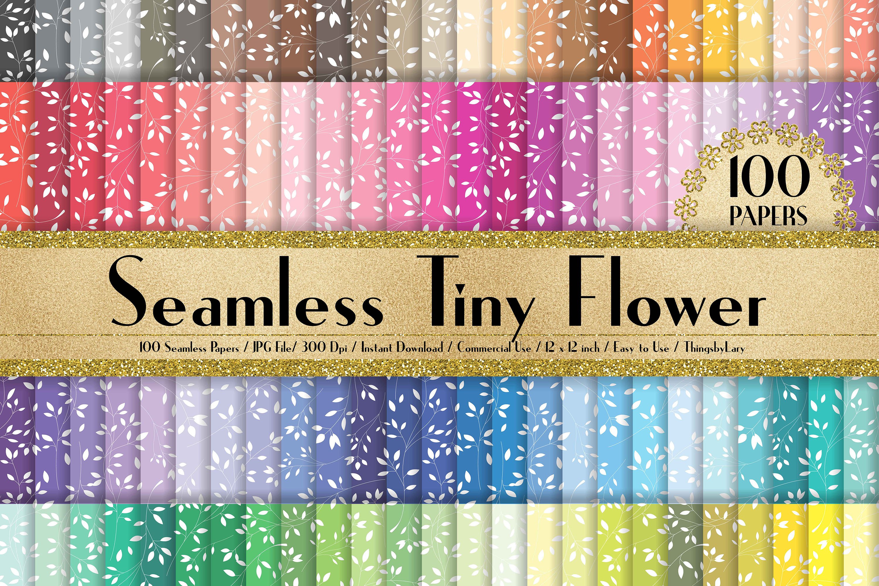 100 Seamless Tiny Flower Digital Papers 12 x 12 inch (134213 ...