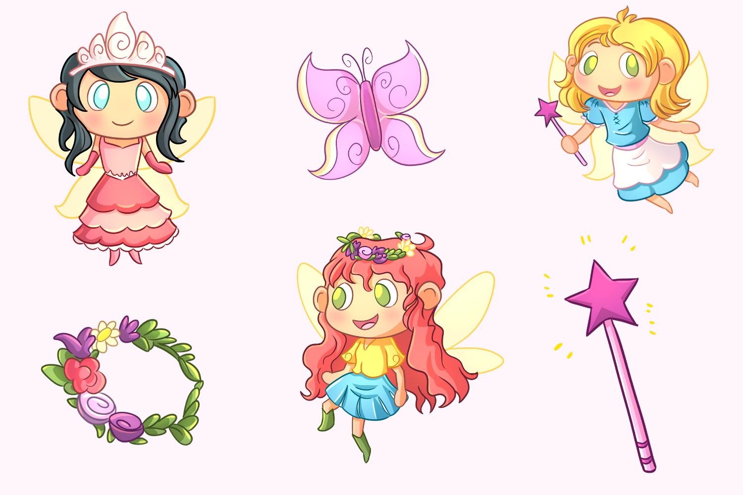 Spring Fairies Illustrations