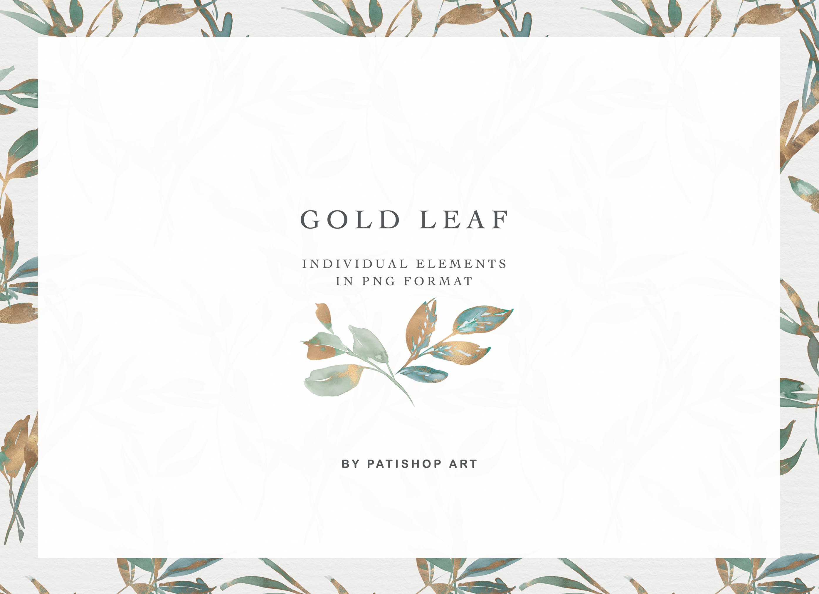 Gold Leaf Watercolor Clipart Collection (385702) | Illustrations ...