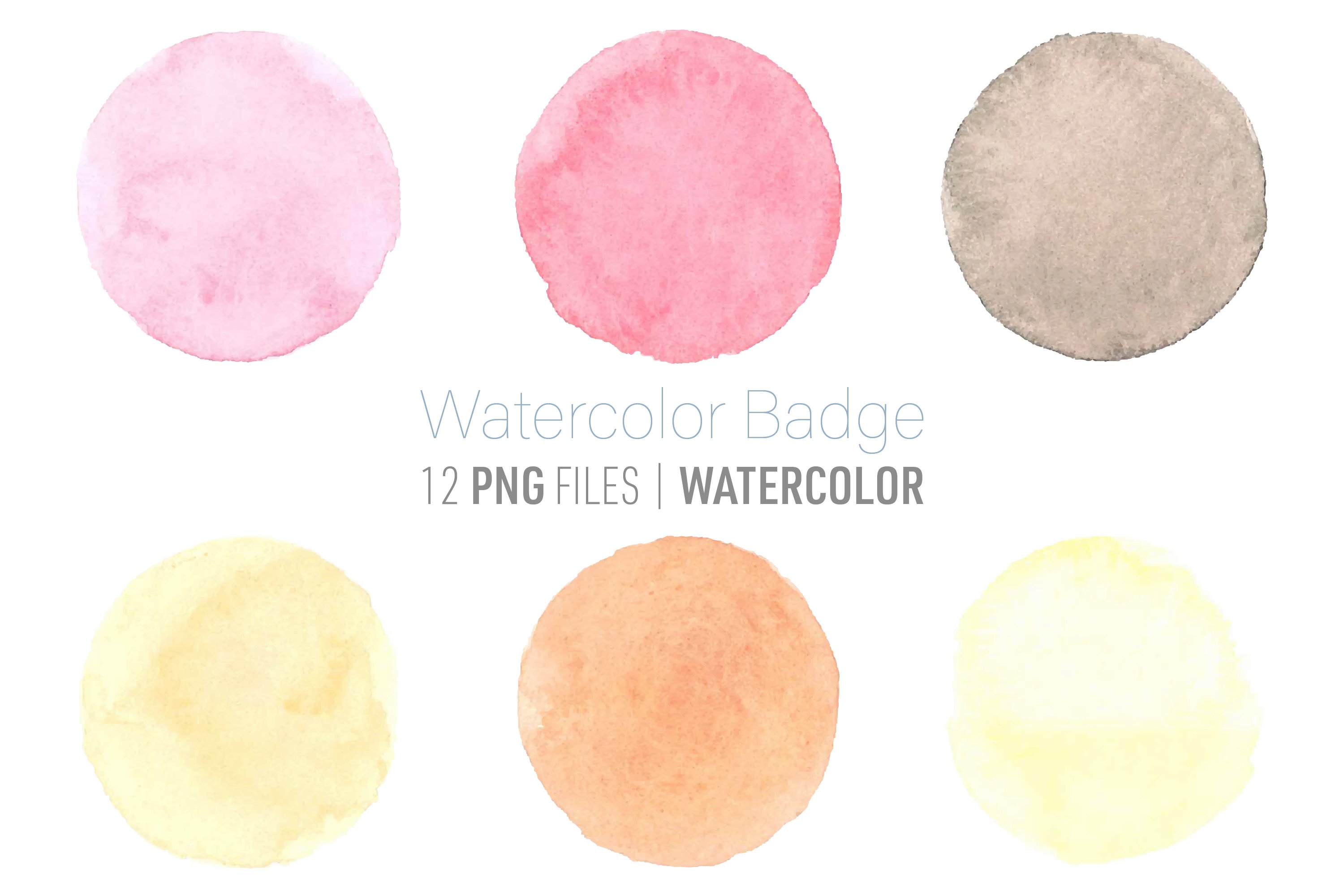 Round Watercolor Badge Clipart Set (1291891) | Elements | Design Bundles