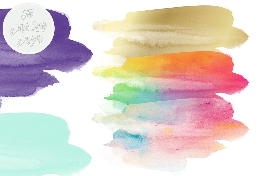 Paint Smudge Clipart Set Rainbow Colors (66646) | Illustrations ...