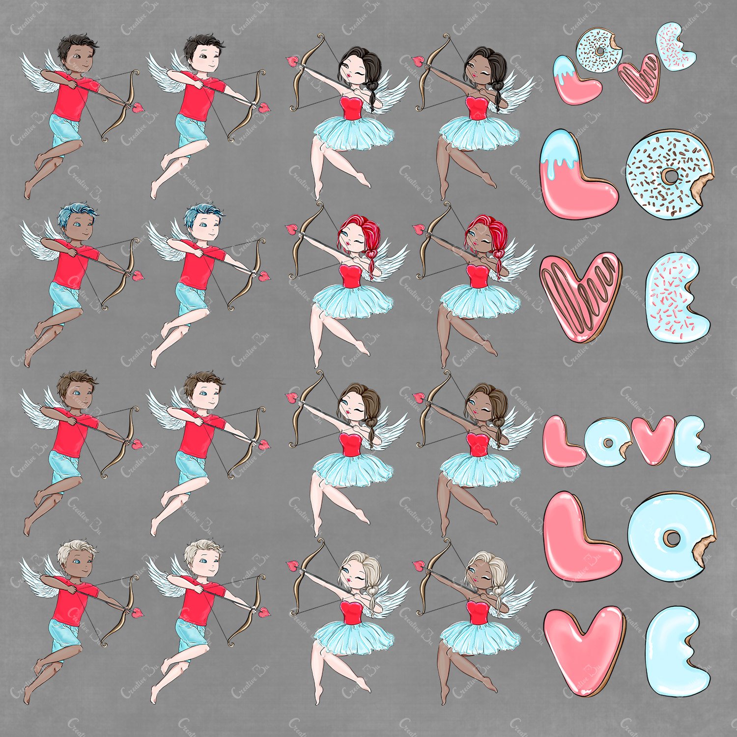 Love is in the air - Clipart (389311) | Illustrations | Design Bundles