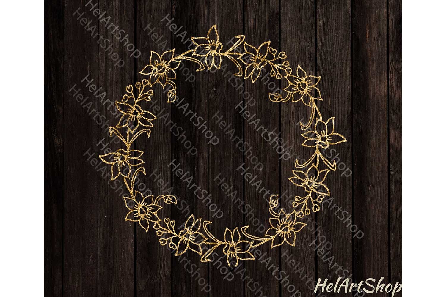 Spring Frame svg, Daffodil wreath svg, monogram frame svg (434242 ...