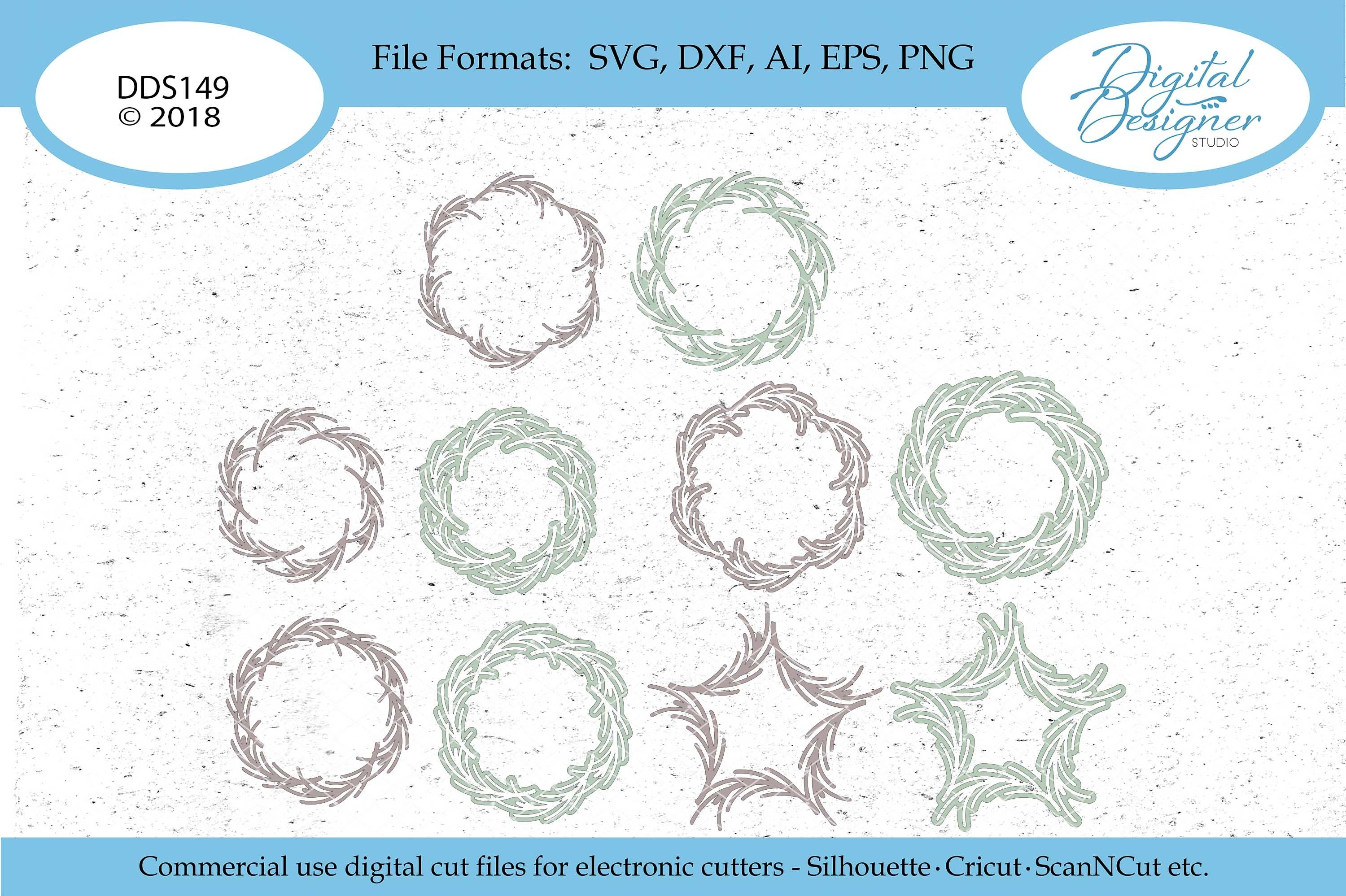 Thatched Wreath Bundle SVG AI EPS DXF PNG Cut File (117080) | SVGs ...