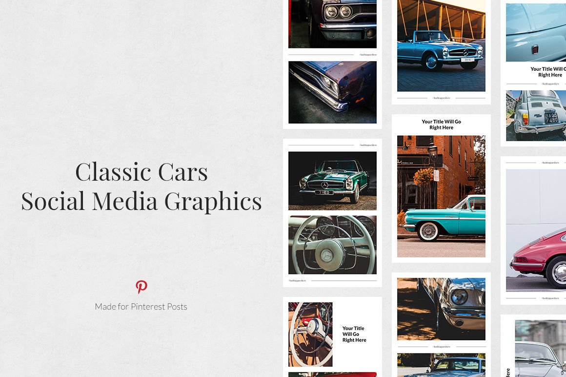 Classic Cars Pinterest Posts (226093) | Pinterest | Design Bundles