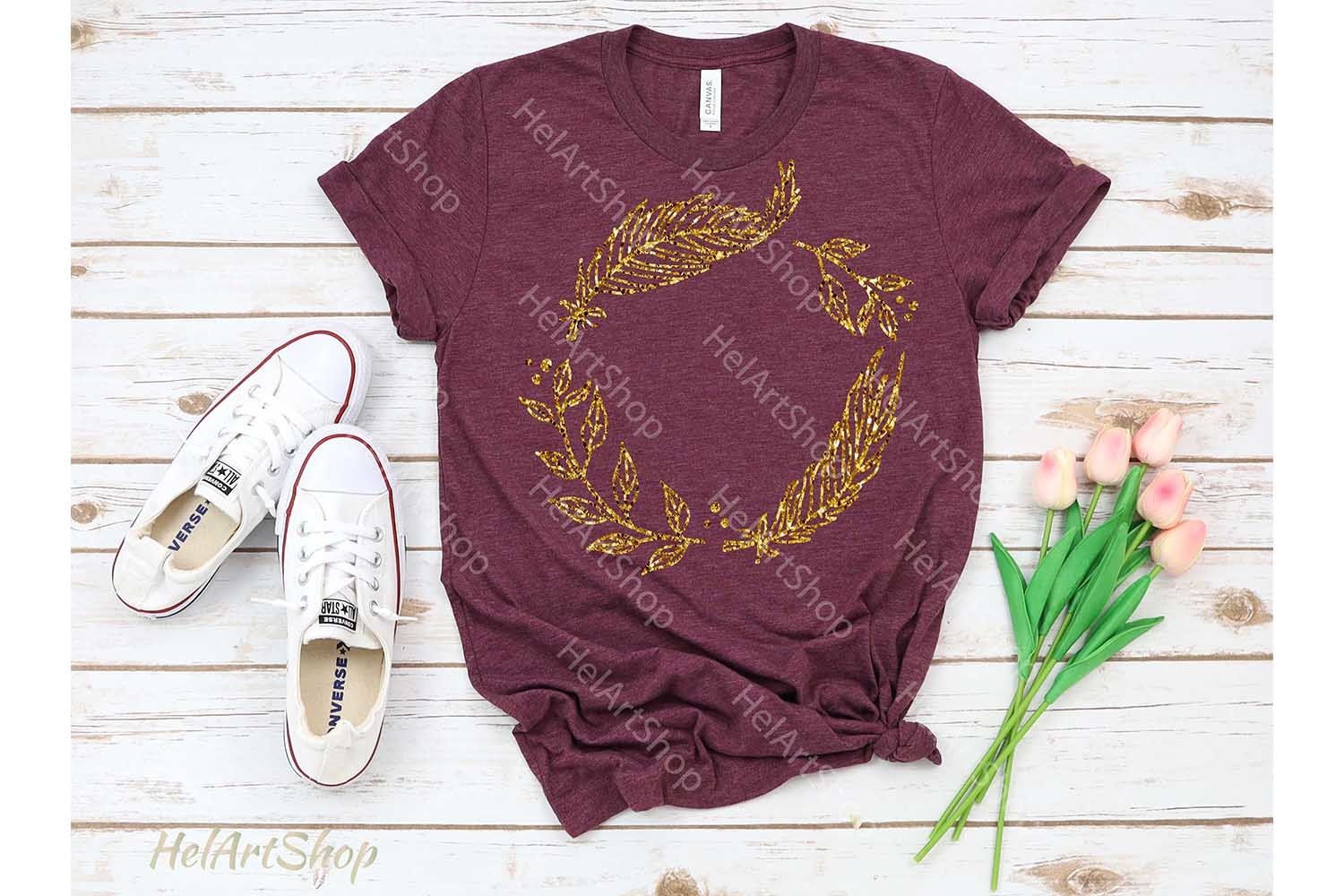 Feather frame svg, boho frame svg, leaves monogram frame svg (550645 ...