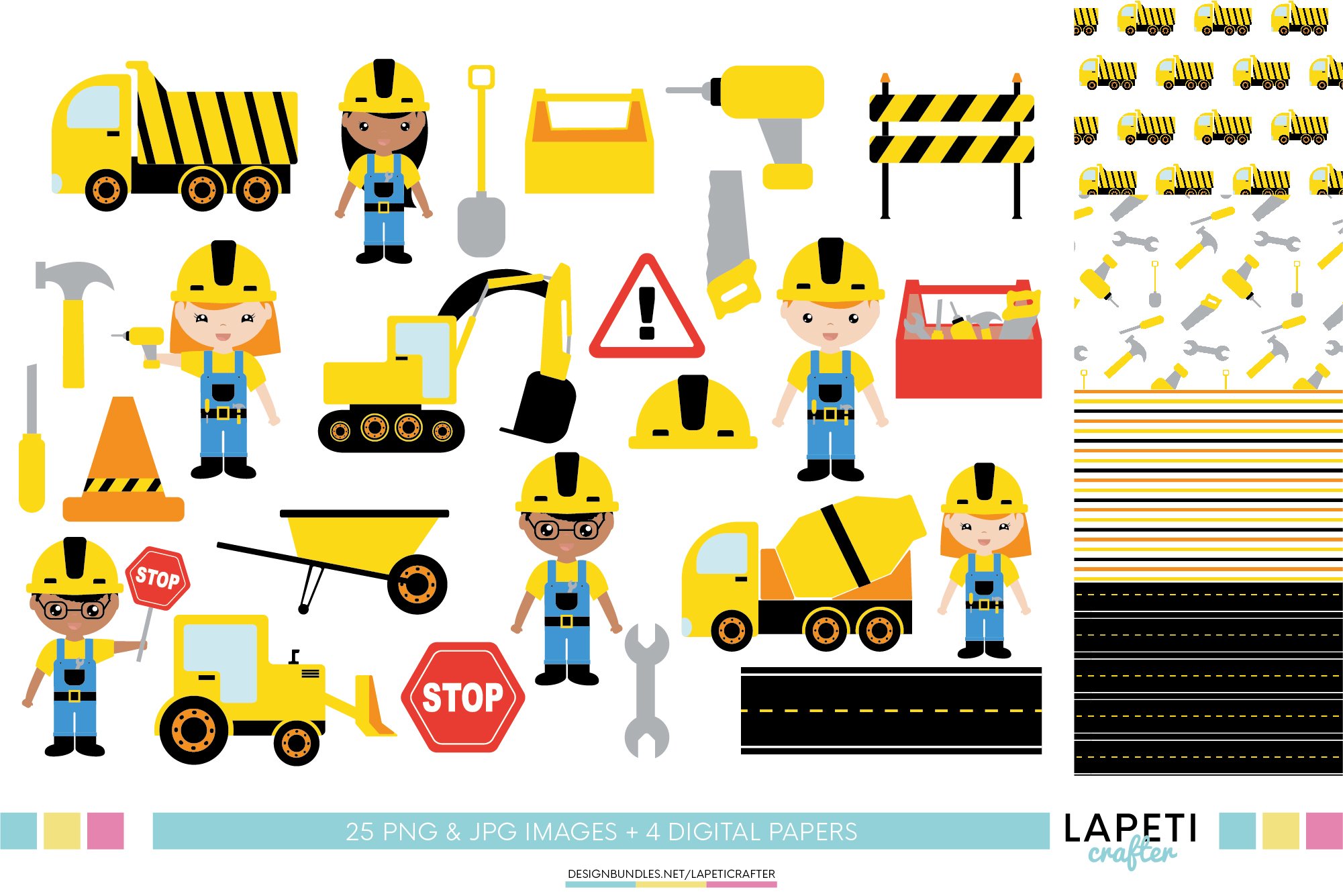 Construction clipart, construction kid party decorations (513963 ...