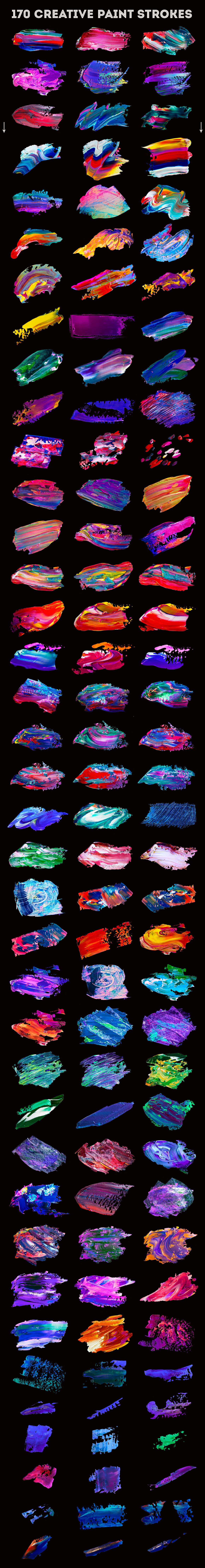 170 Creative Paint Strokes (83529) | Objects | Design Bundles