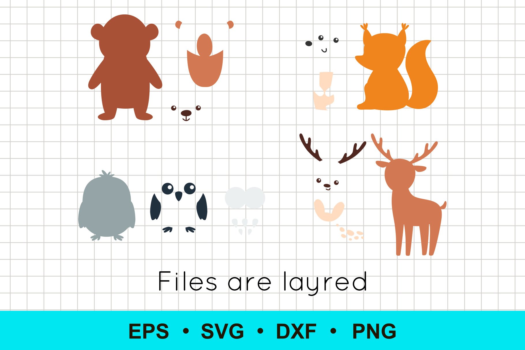 Woodland Animals Clip Art (1247466) | Illustrations | Design Bundles