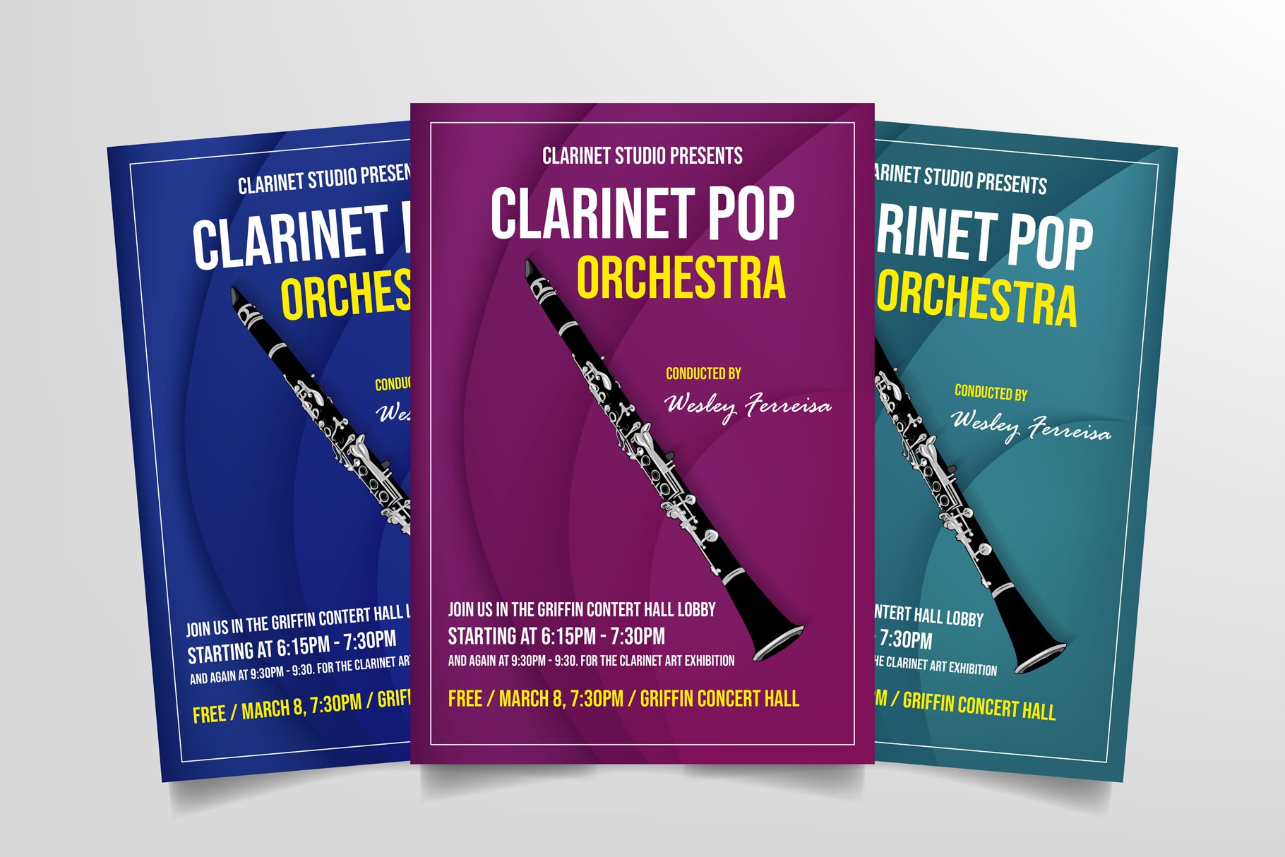 Clarinet Pop Orchestra Flyer Template (370433) | Flyers | Design Bundles