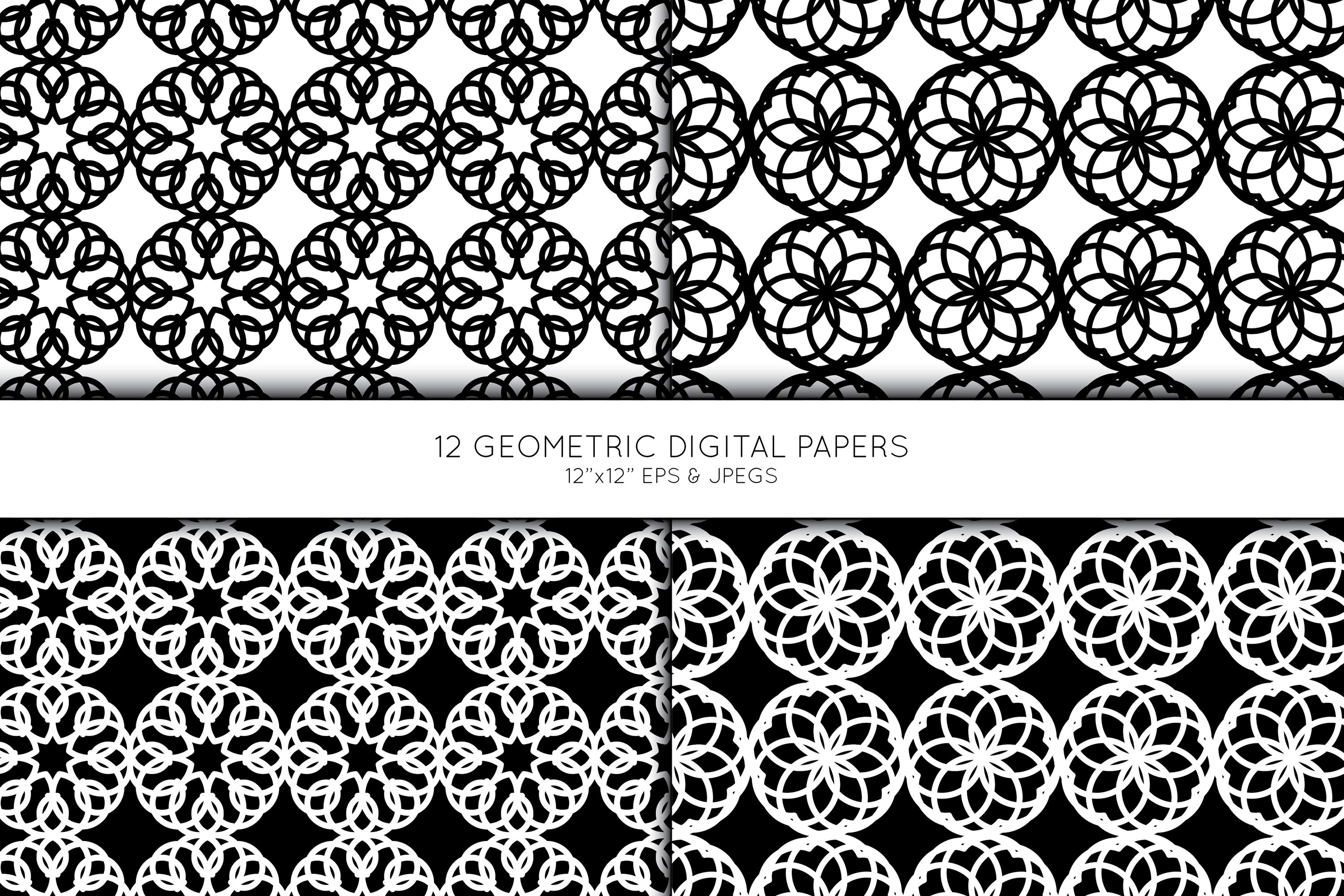 Geometric Digital Paper, Seamless pattern, Scrapbook paper (100647 ...