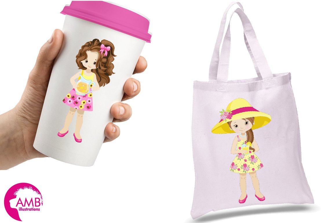 Lemonade Girls clipart AMB-2187 (548274) | Icons | Design Bundles