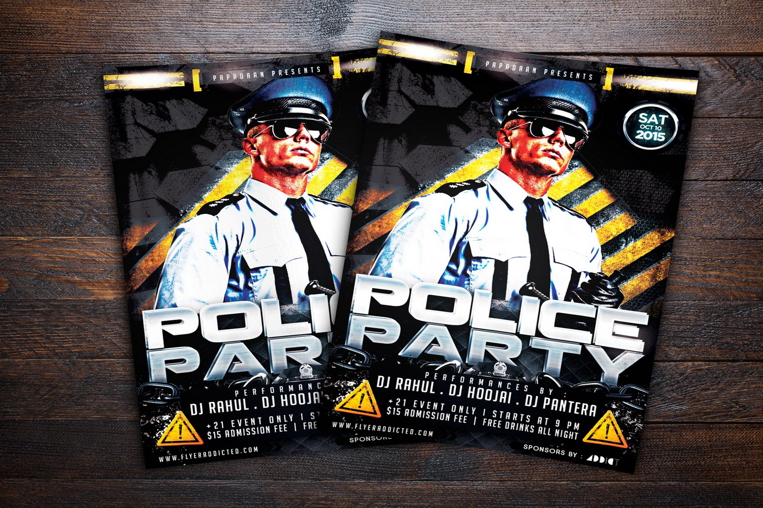 Police Party Flyer (577673) | Flyers | Design Bundles