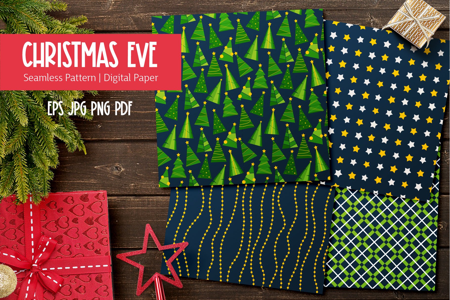 Christmas Eve | Seamless Pattern | Digital Paper (1052916) | Patterns ...