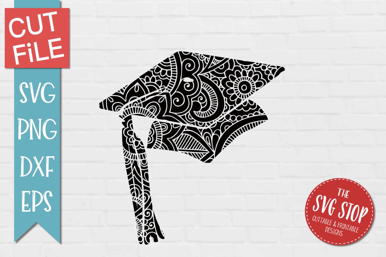 Mandala Grad Cap SVG | Zentangle Cut Out Design (344737) | SVGs ...