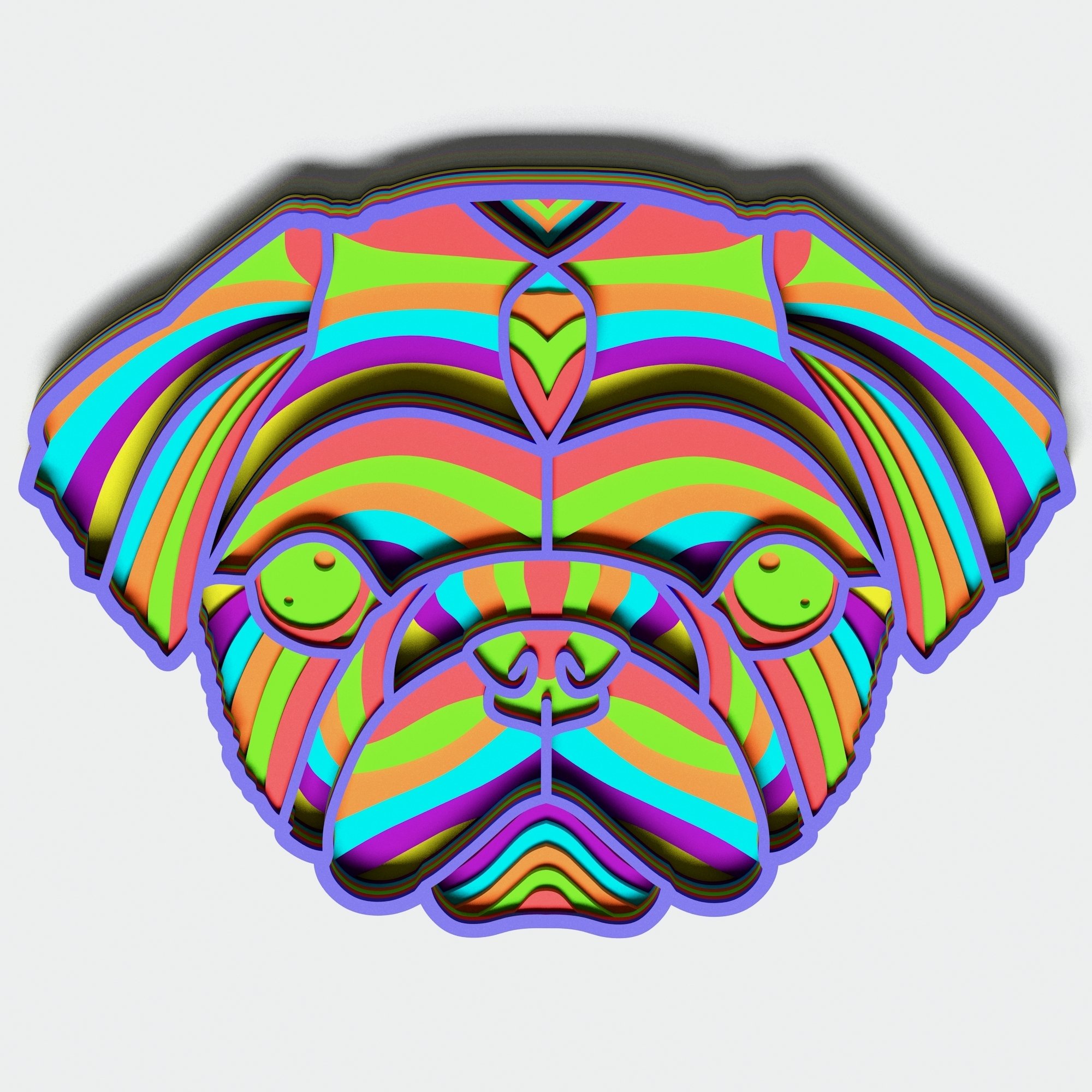 Multilayer Pug-Dog Mandala, Vector file for cutting (651663) | Paper ...