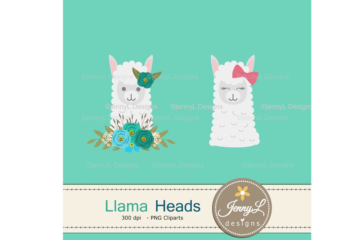 Llama Alpaca Faces Clipart SET (130654) | Illustrations | Design Bundles