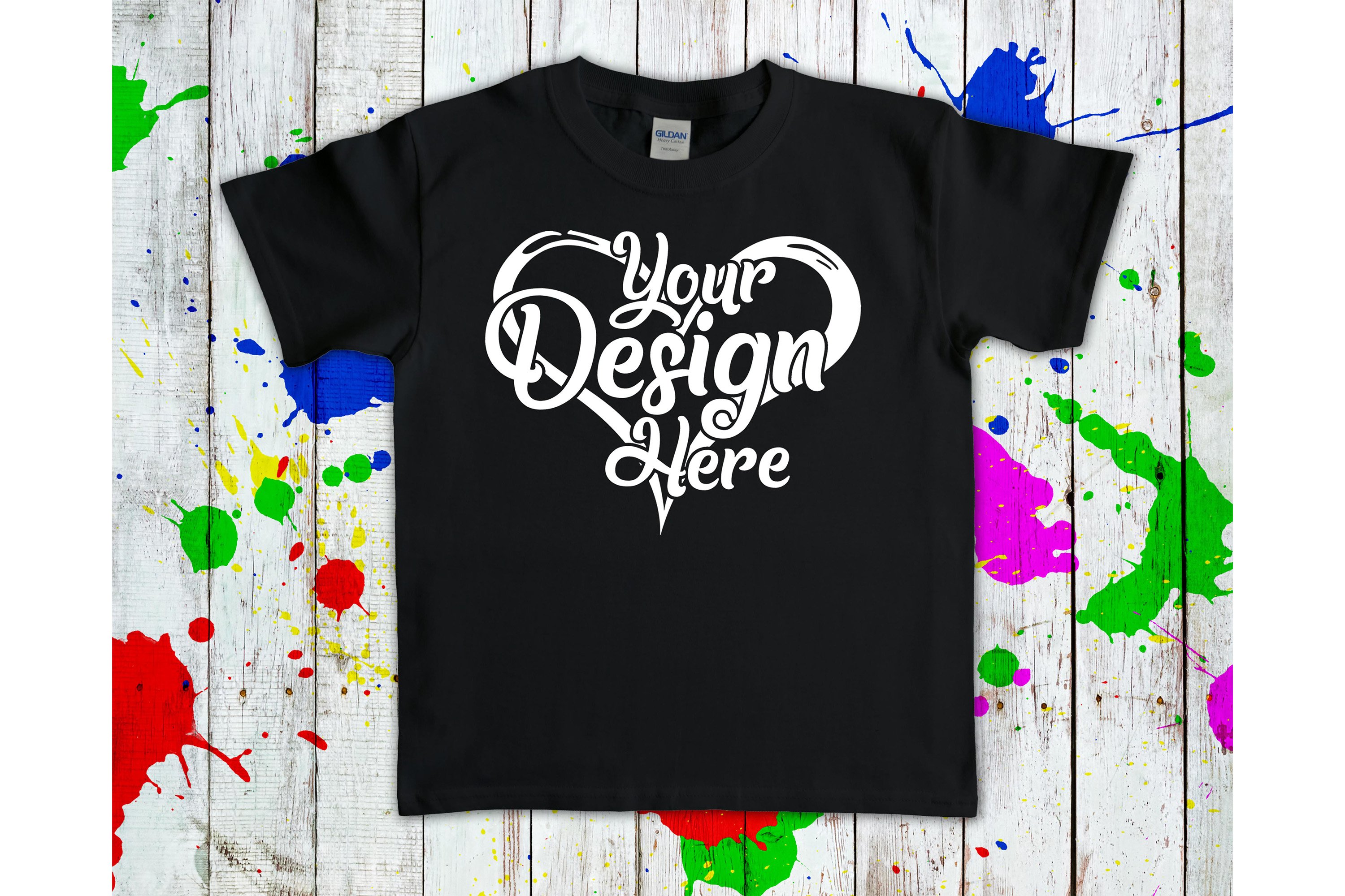 33 Gildan 5000B Mockups Youth Bundle Paint Splatter 016 (279624 ...