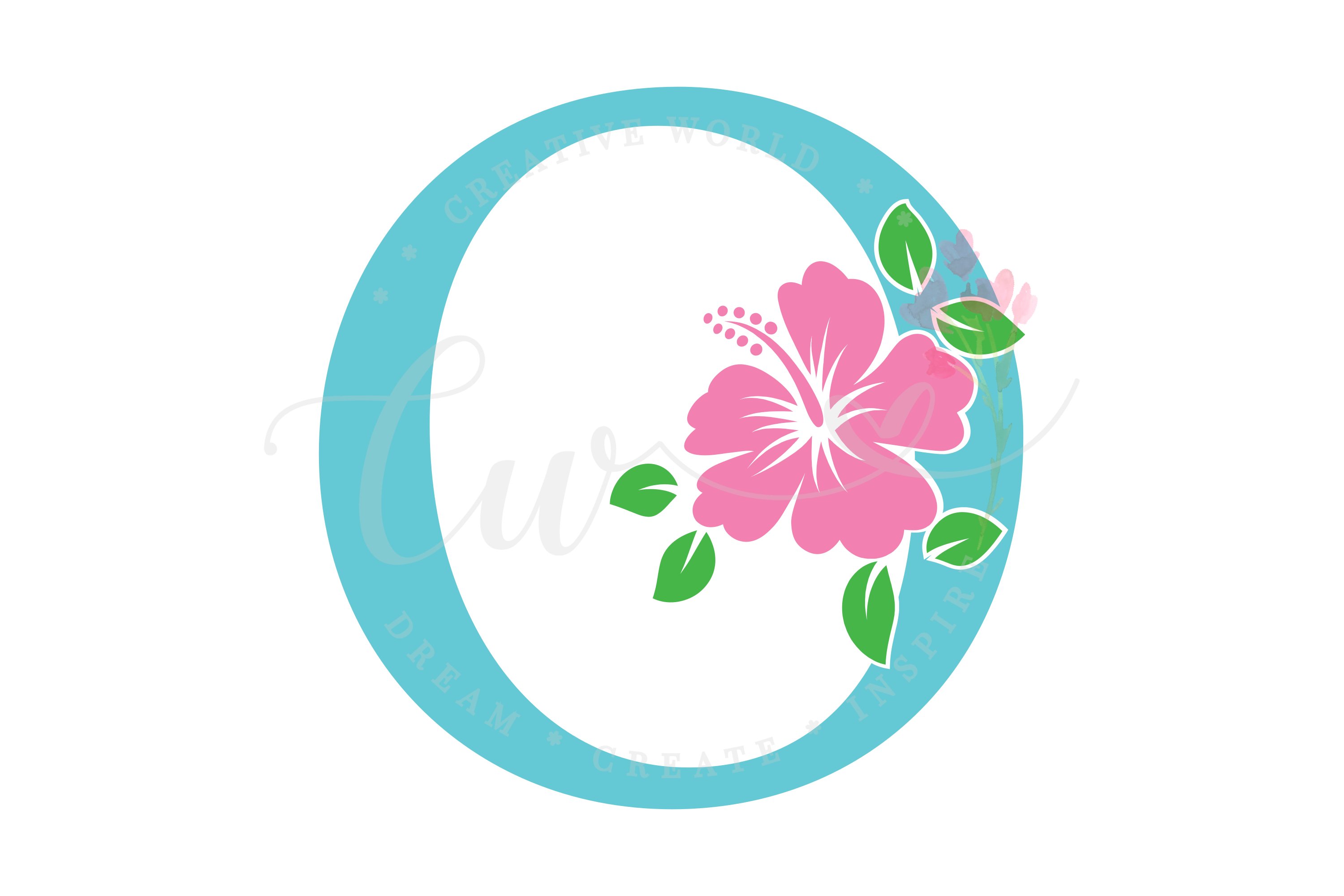 Letter O Hibiscus Floral Alphabet SVG | Flower Alphabet SVG (579575 ...