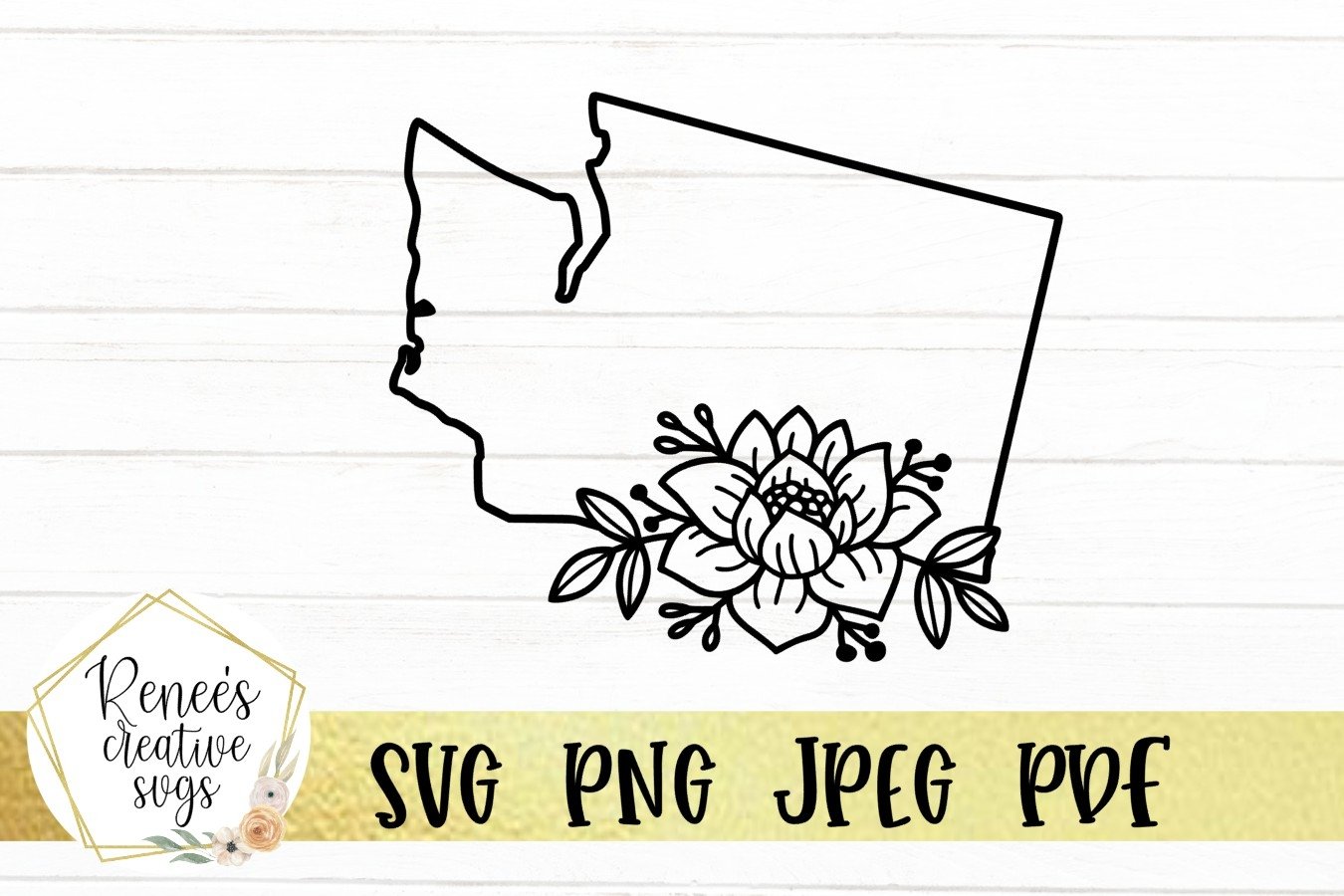 Washington State Floral Outline| State SVG | SVG Cut File (511663 ...