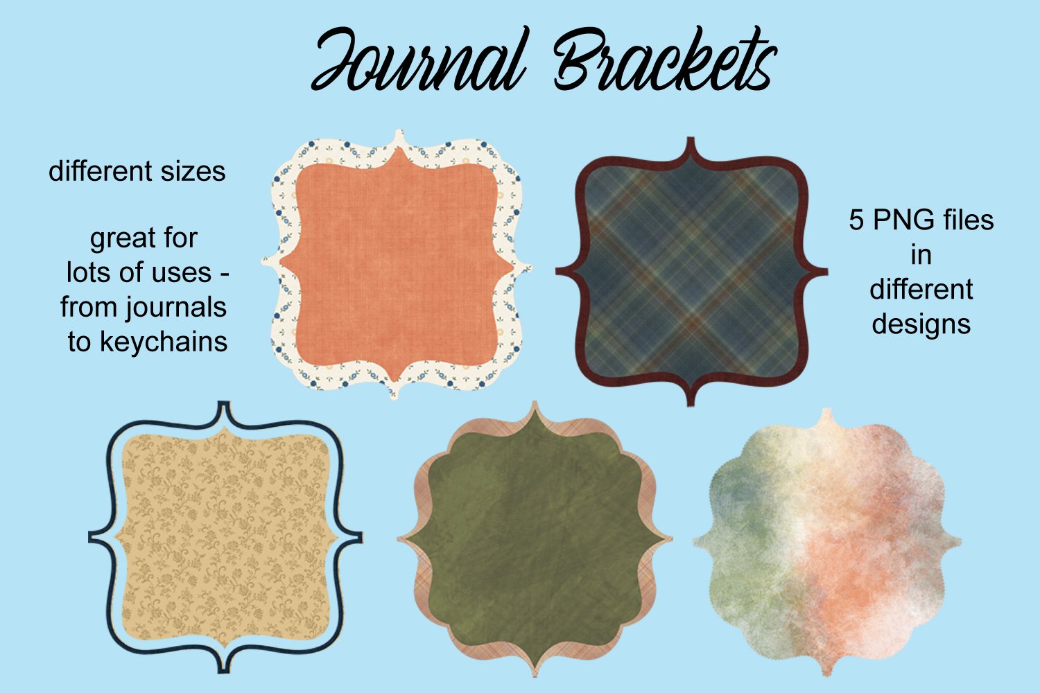 Journal brackets (1325151) | Embellishments | Design Bundles