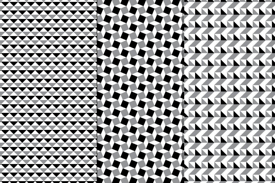 Seamless Black White Gray Geometrics (157702) | Patterns | Design Bundles