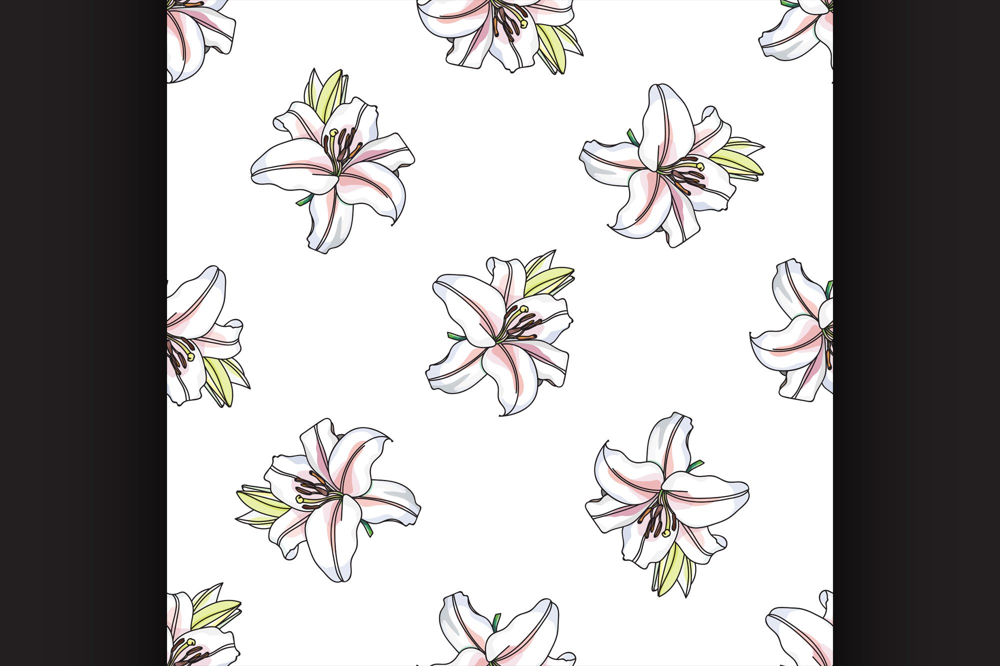 Vector lilly pattern (661519) | Illustrations | Design Bundles