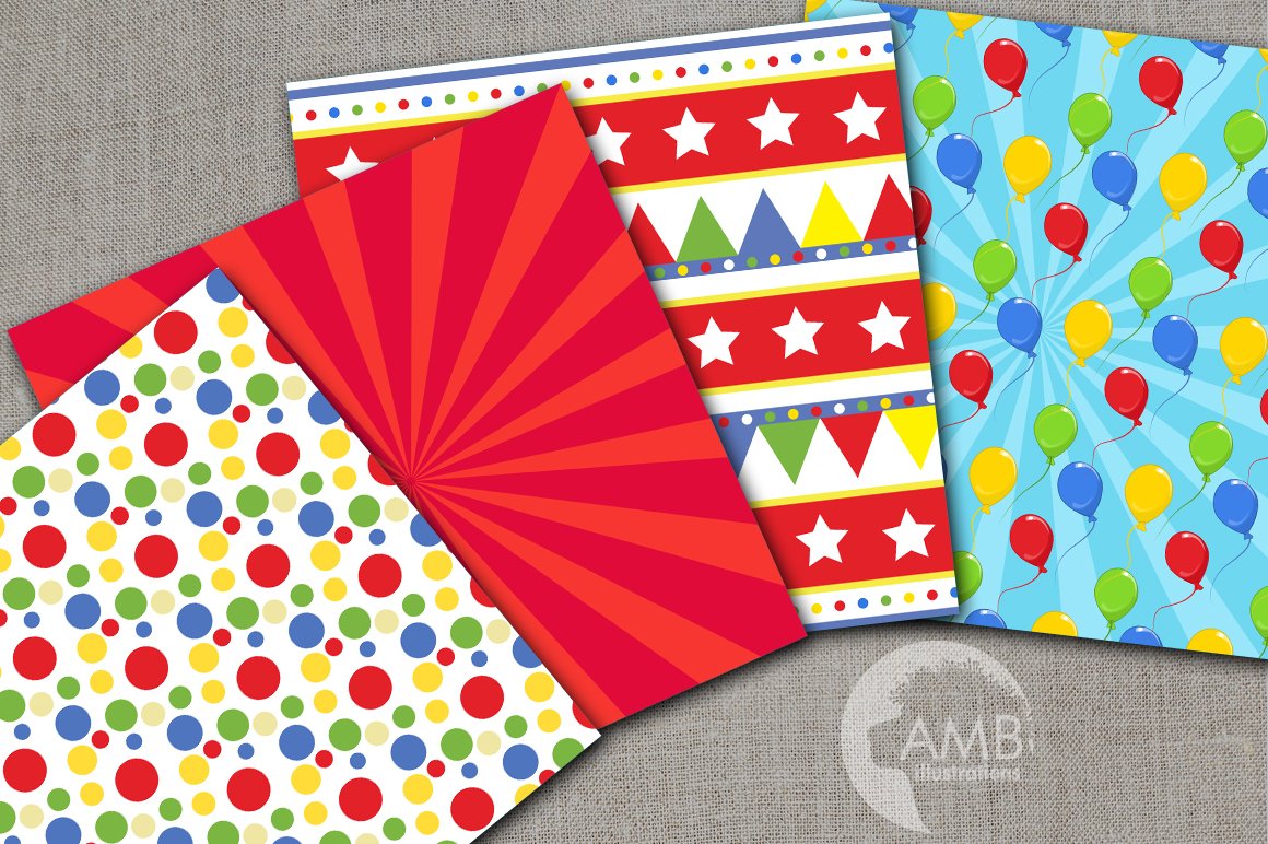 Circus patterns, Circus papers AMB-2611 (276317) | Patterns | Design ...