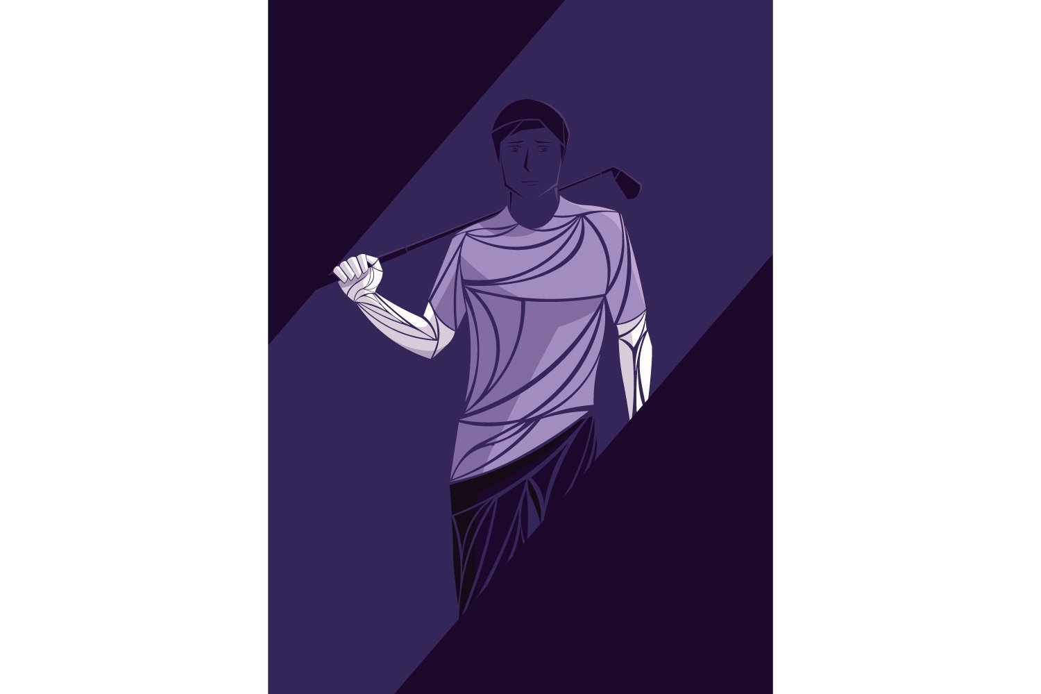 Geometric golfer, golfer playing golf (1802098) | Vectors | Design Bundles