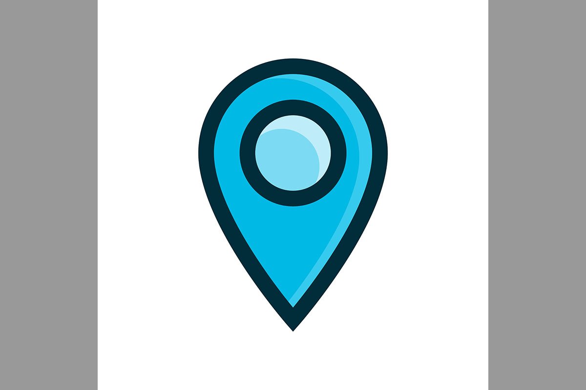 pin map symbol blue icon vector illustration isolated on whi (890200 ...