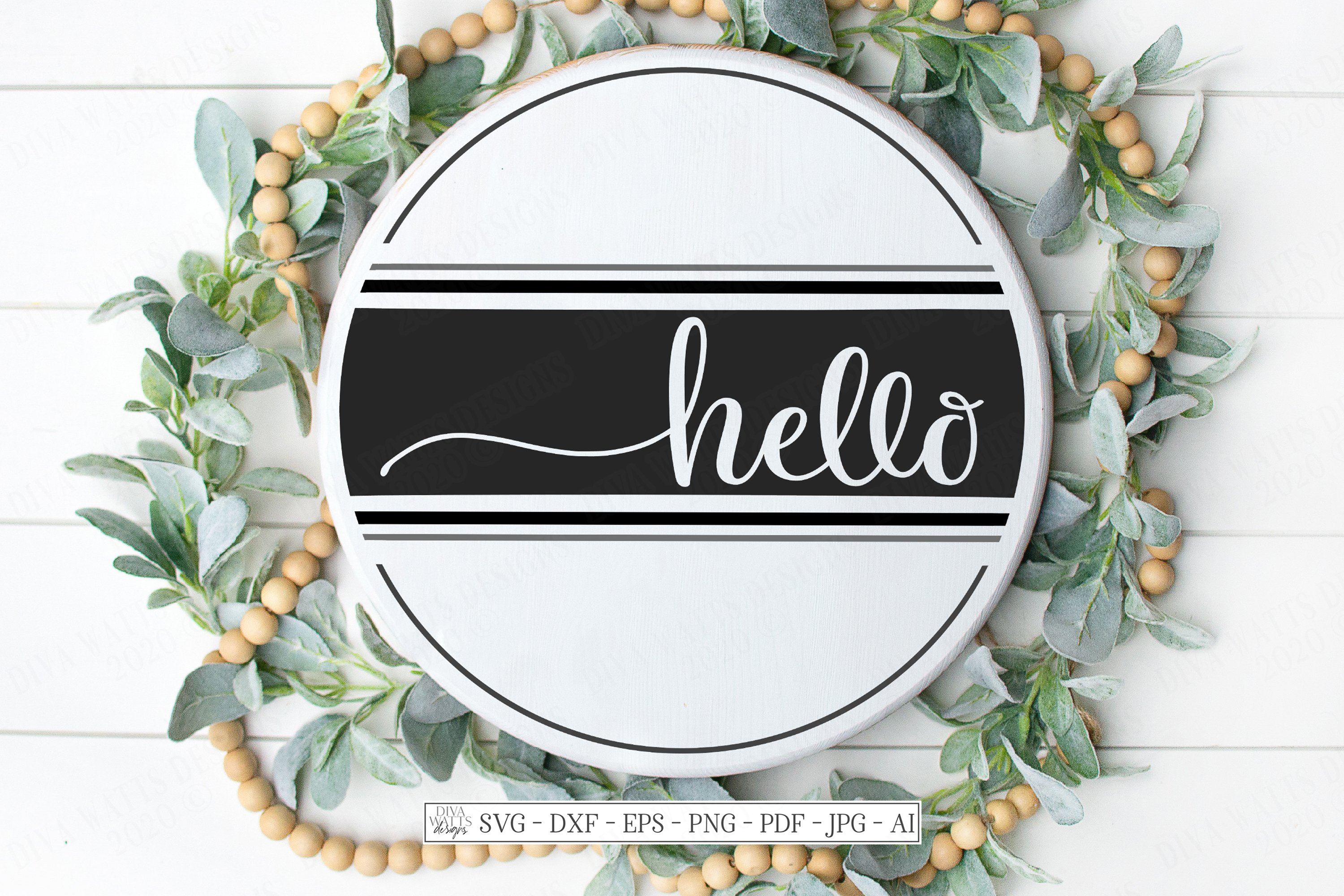 Hello - Welcome Sign - Modern Farmhouse Grain Sack SVG DXF (557149 ...
