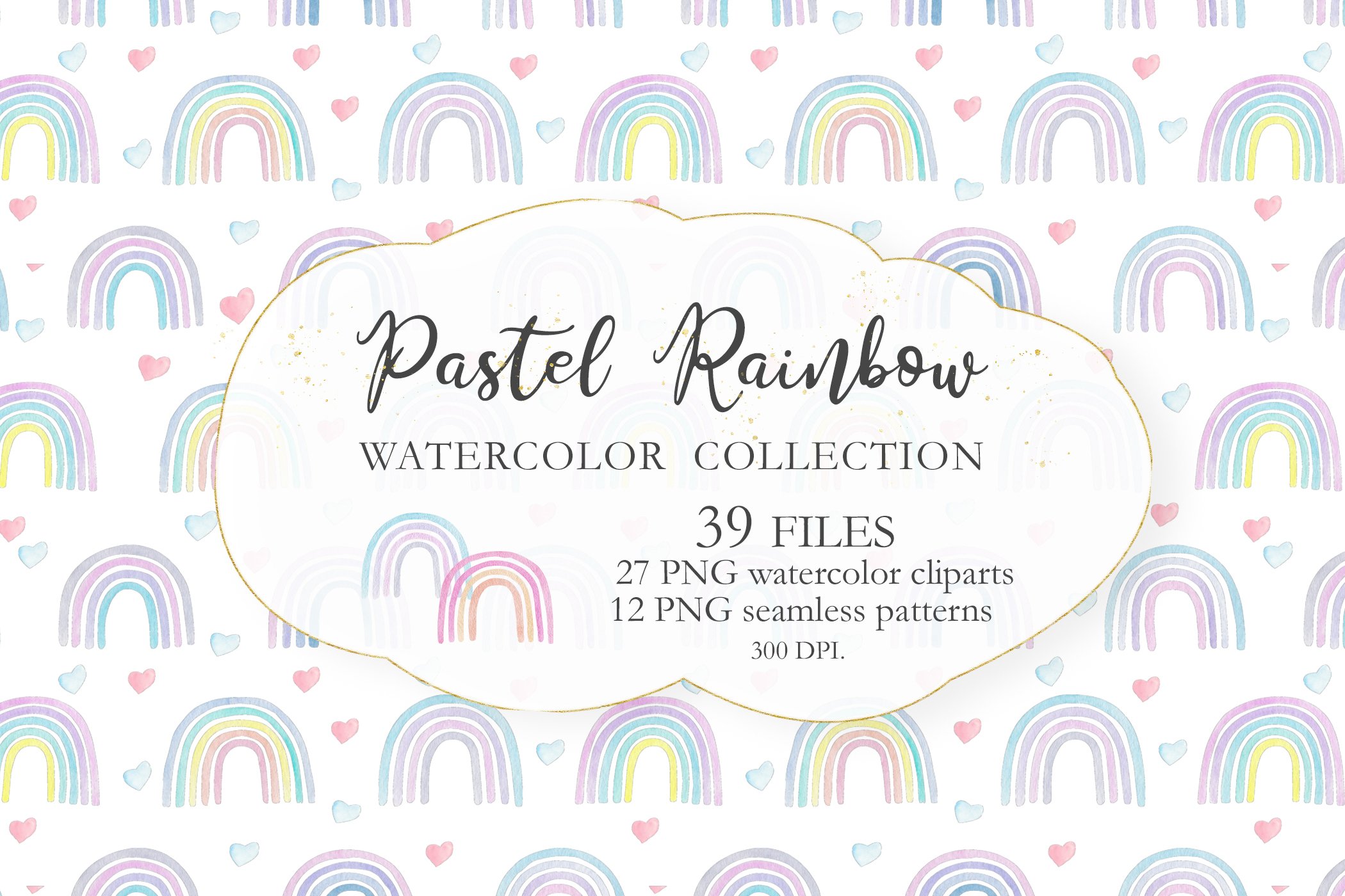 Watercolor Pastel Rainbow Collection (533071) | Illustrations | Design ...