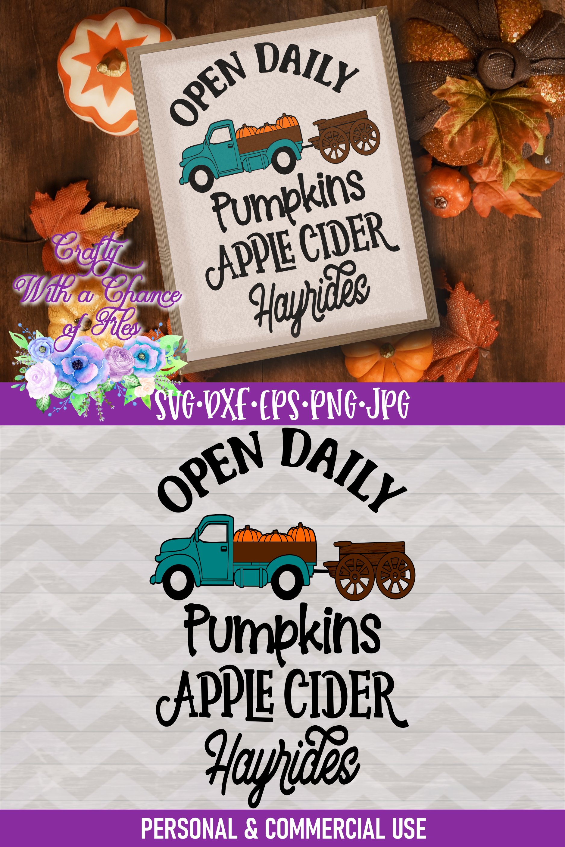 Fall SVG | Autumn SVG | Pumpkin Truck SVG | Farm Open SVG (138082 ...