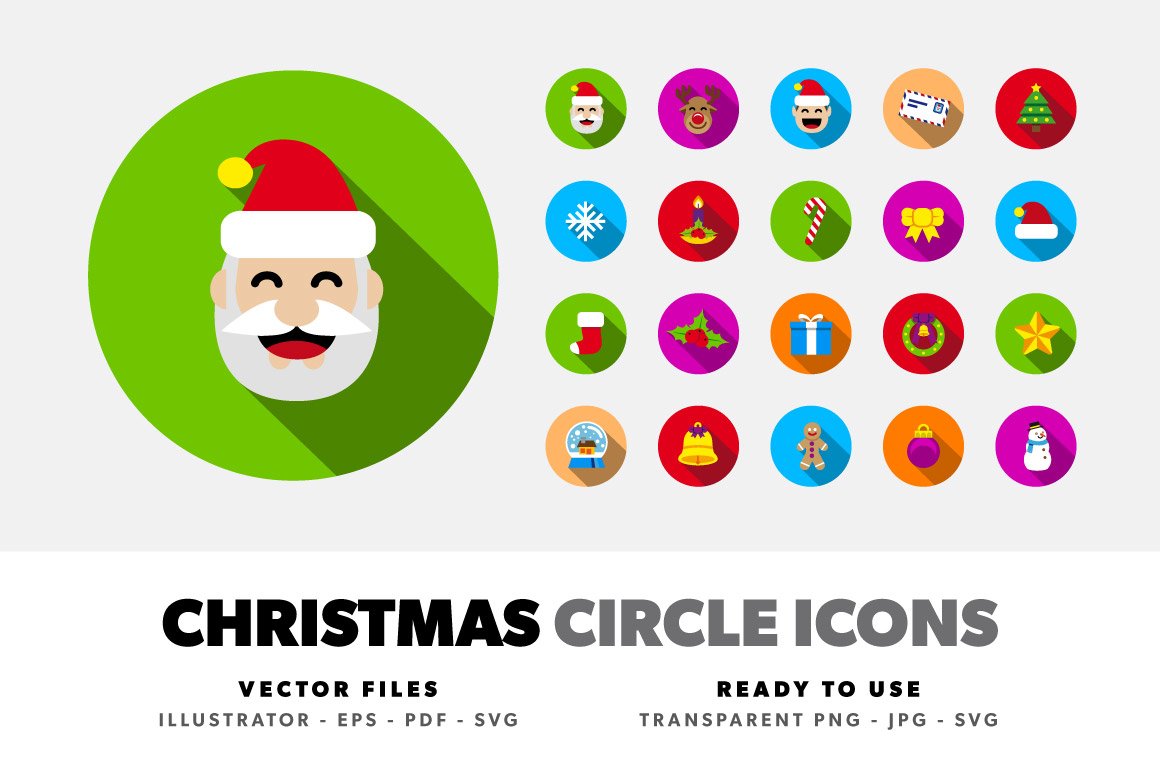 Christmas Circle Color Icons (407542) | Icons | Design Bundles