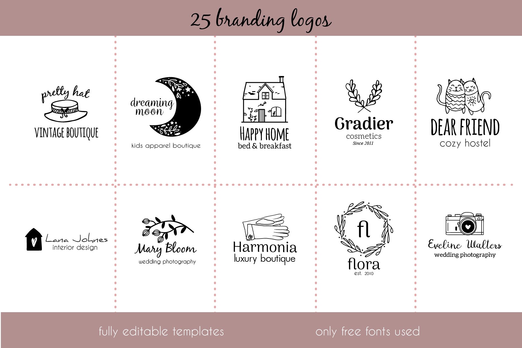 25 premade logo designs (422344) | Logos | Design Bundles