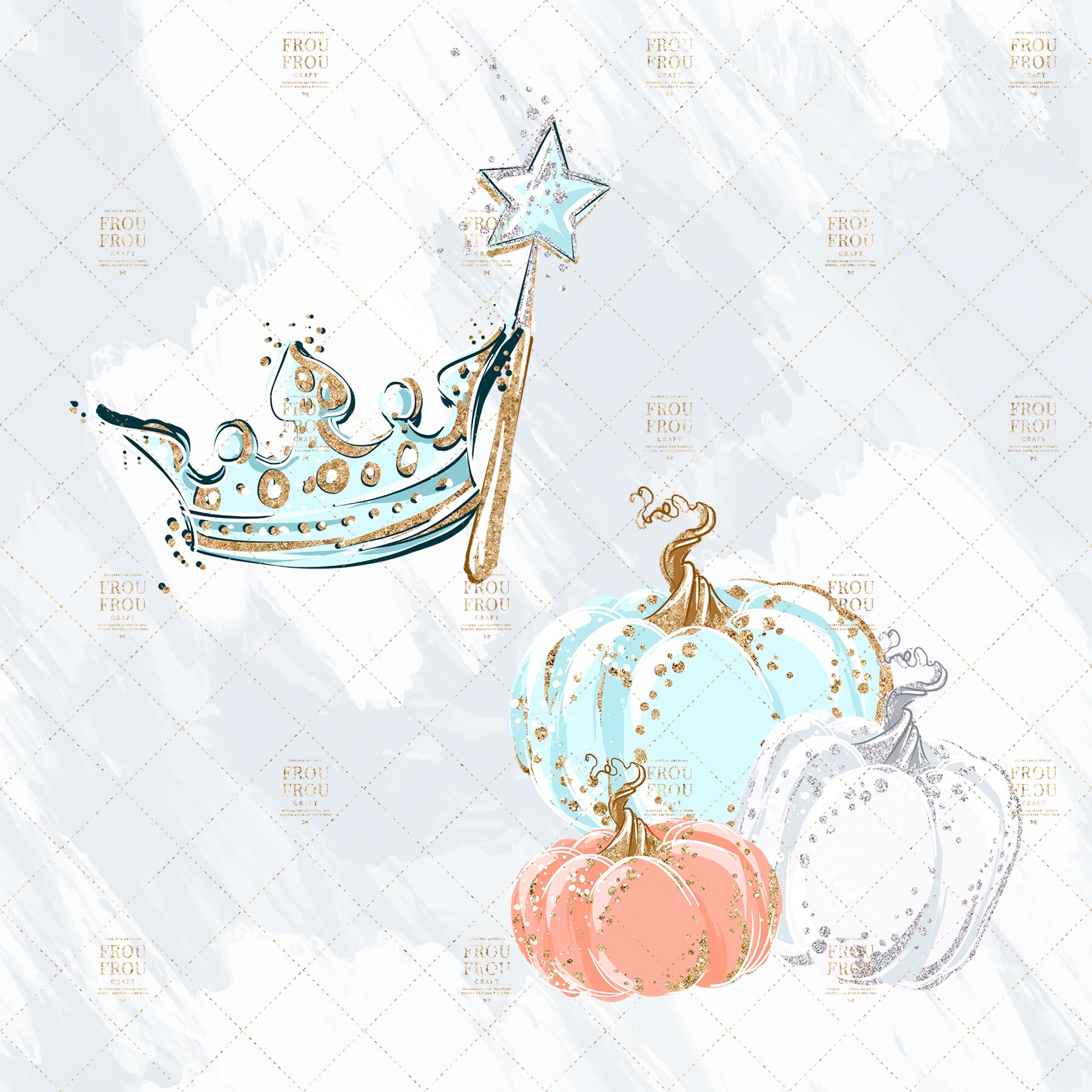 Princess Cinderella Fairy Tale Gold Glitter Clip Art (349014 ...