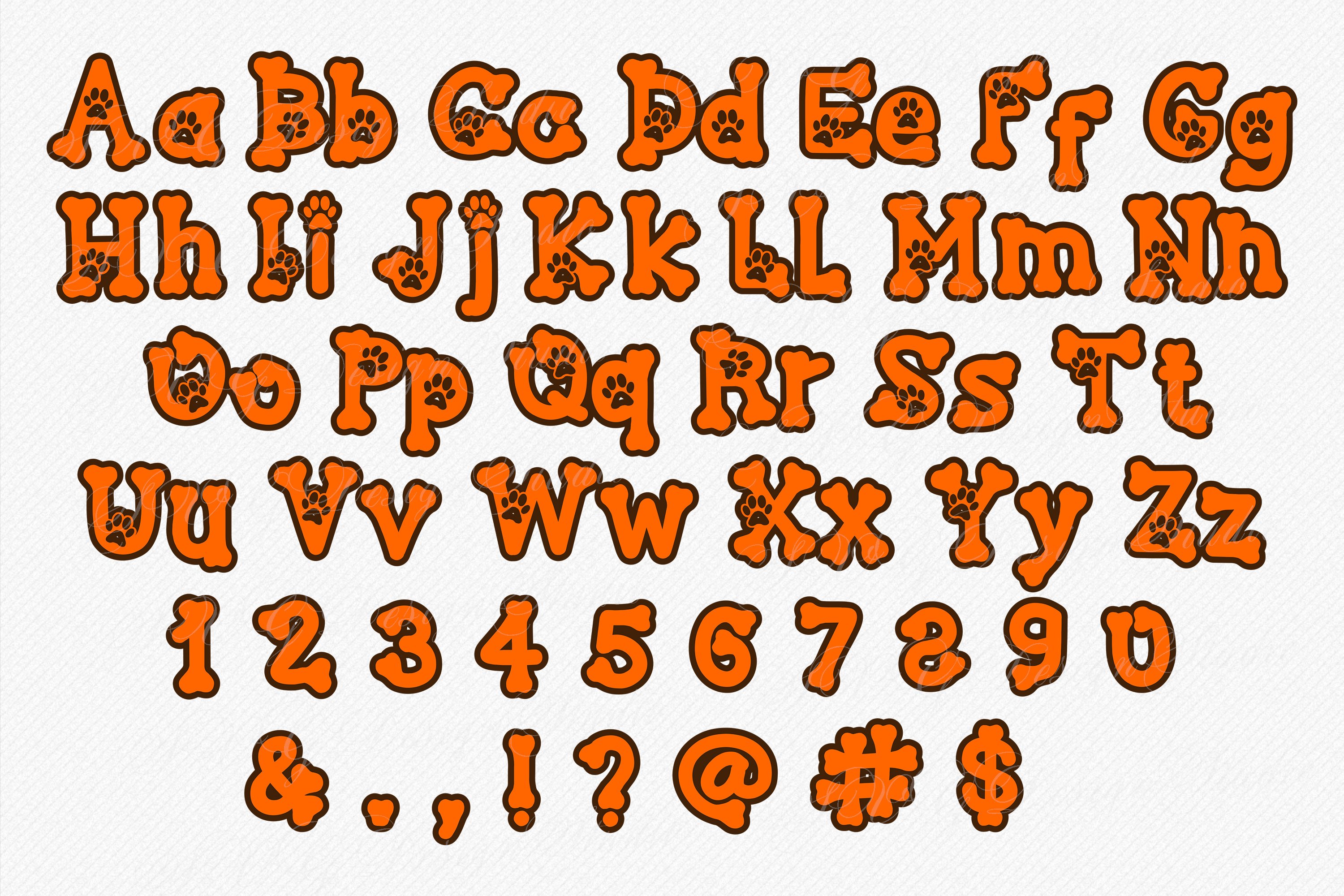 Lucky Paw Font | Pet Paw Font | bones and paw Letters (734775) | Themed ...