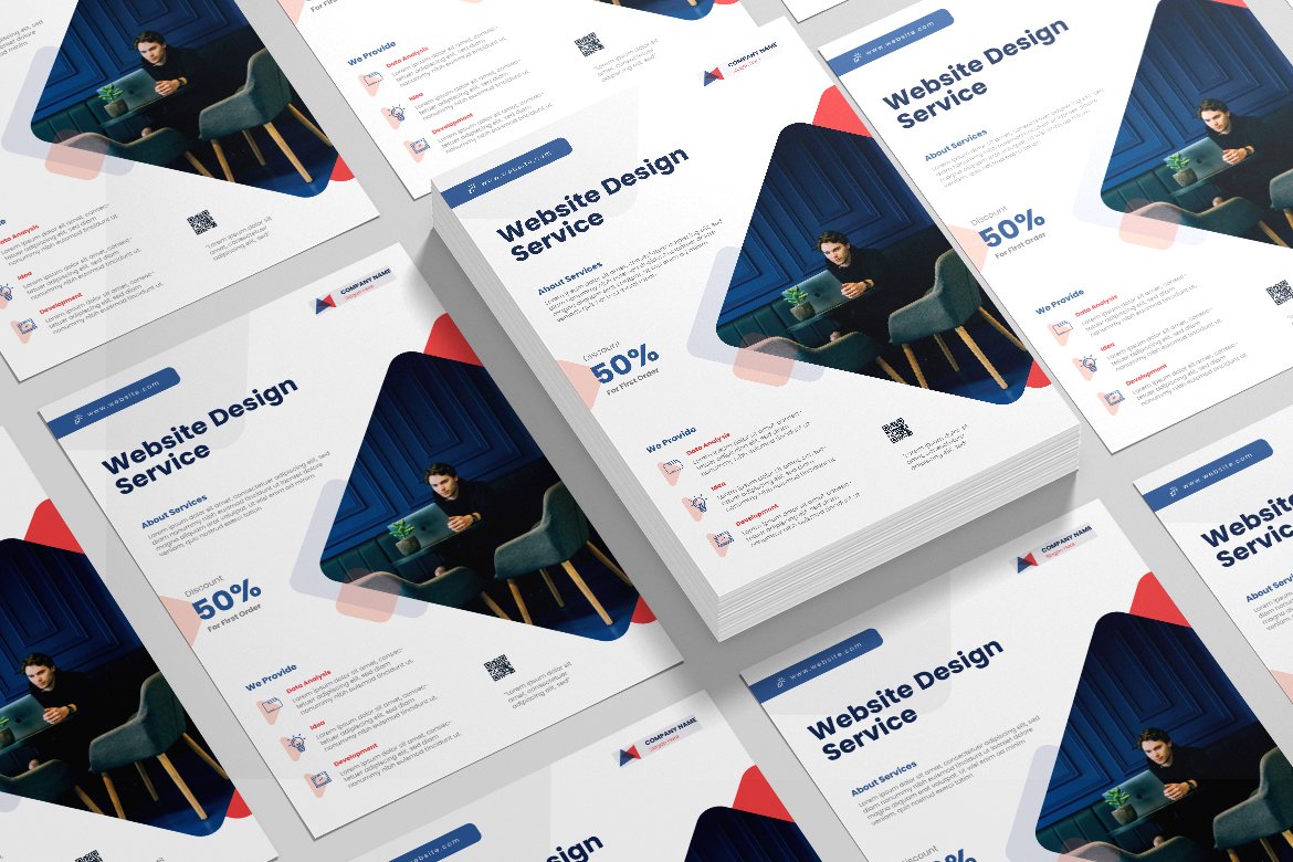 Website Service Flyer Design (875494) | Flyers | Design Bundles