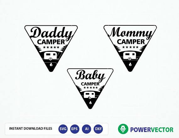 Family Camping SVG, DXF Cut Files for Silhouette & Cricut (74235 ...