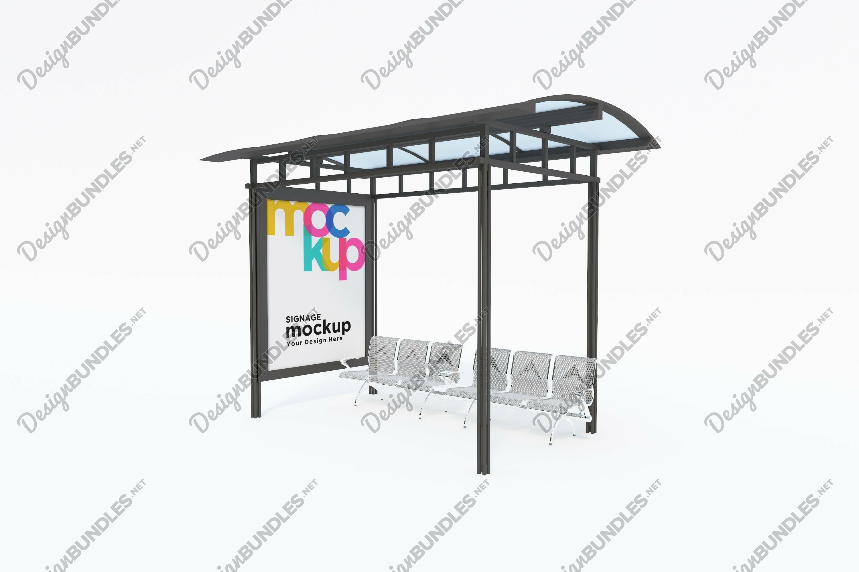 City Bus Stop Sign Mockup (1815790) | Branding | Design Bundles