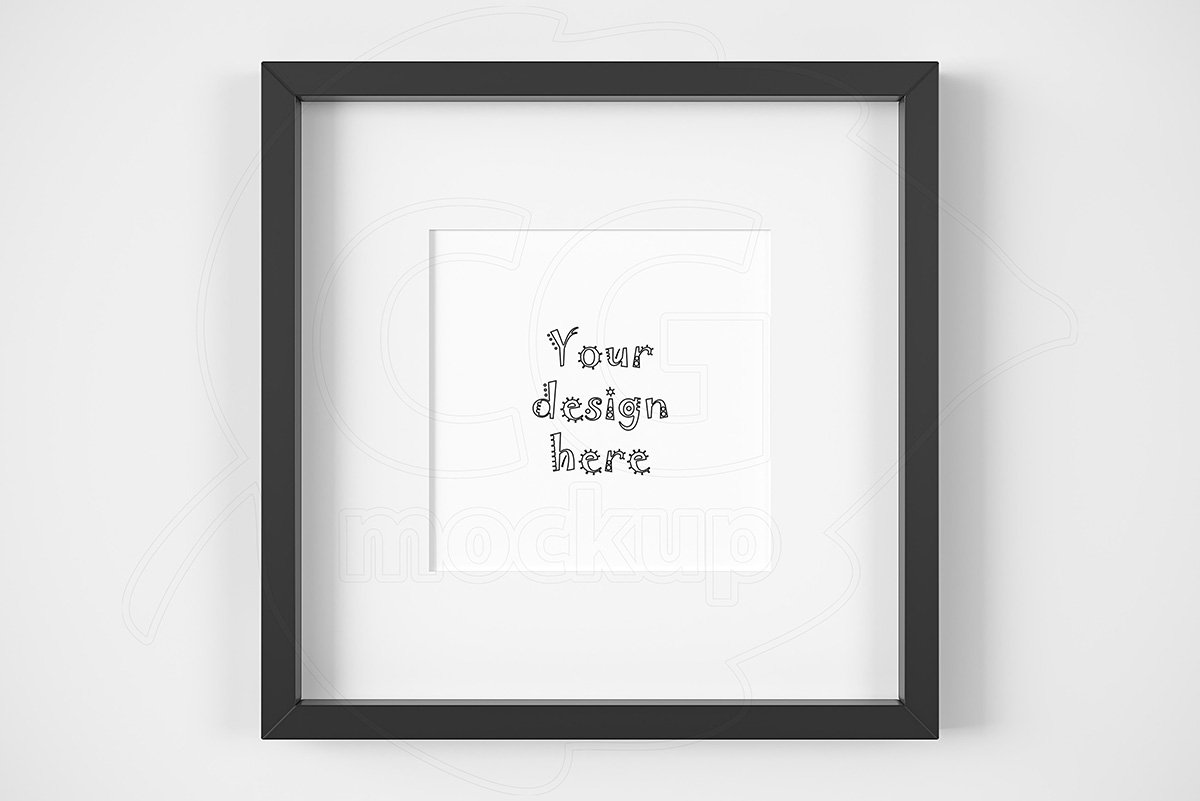 Styled black matted frame mockup (136589) | Mockups | Design Bundles