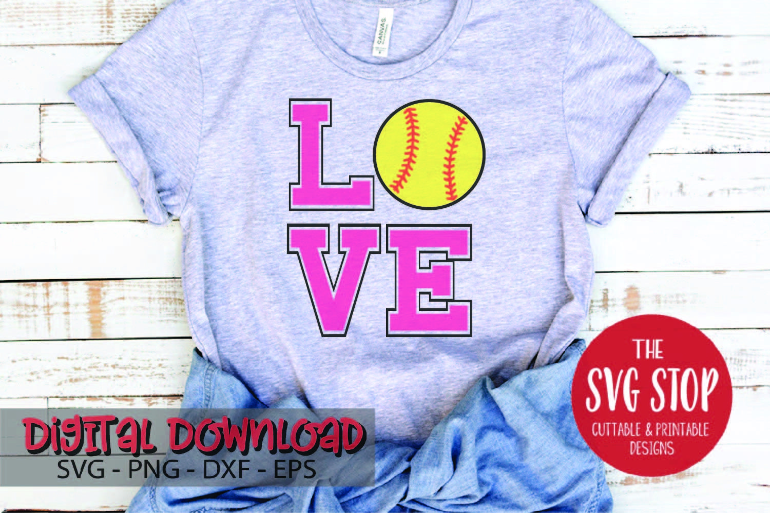 Love Softball SVG | Softball Fan T-shirt Printable (220228) | SVGs ...