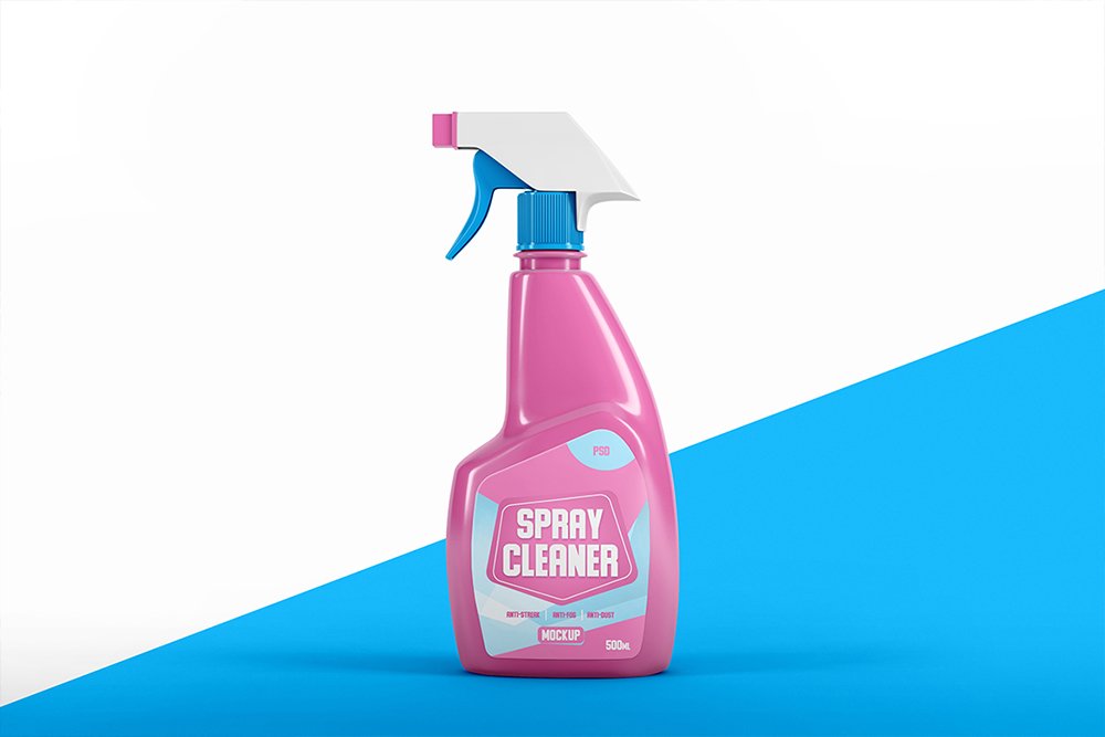 Spray Cleaner Bottle Mockup (557242) | Products | Design Bundles
