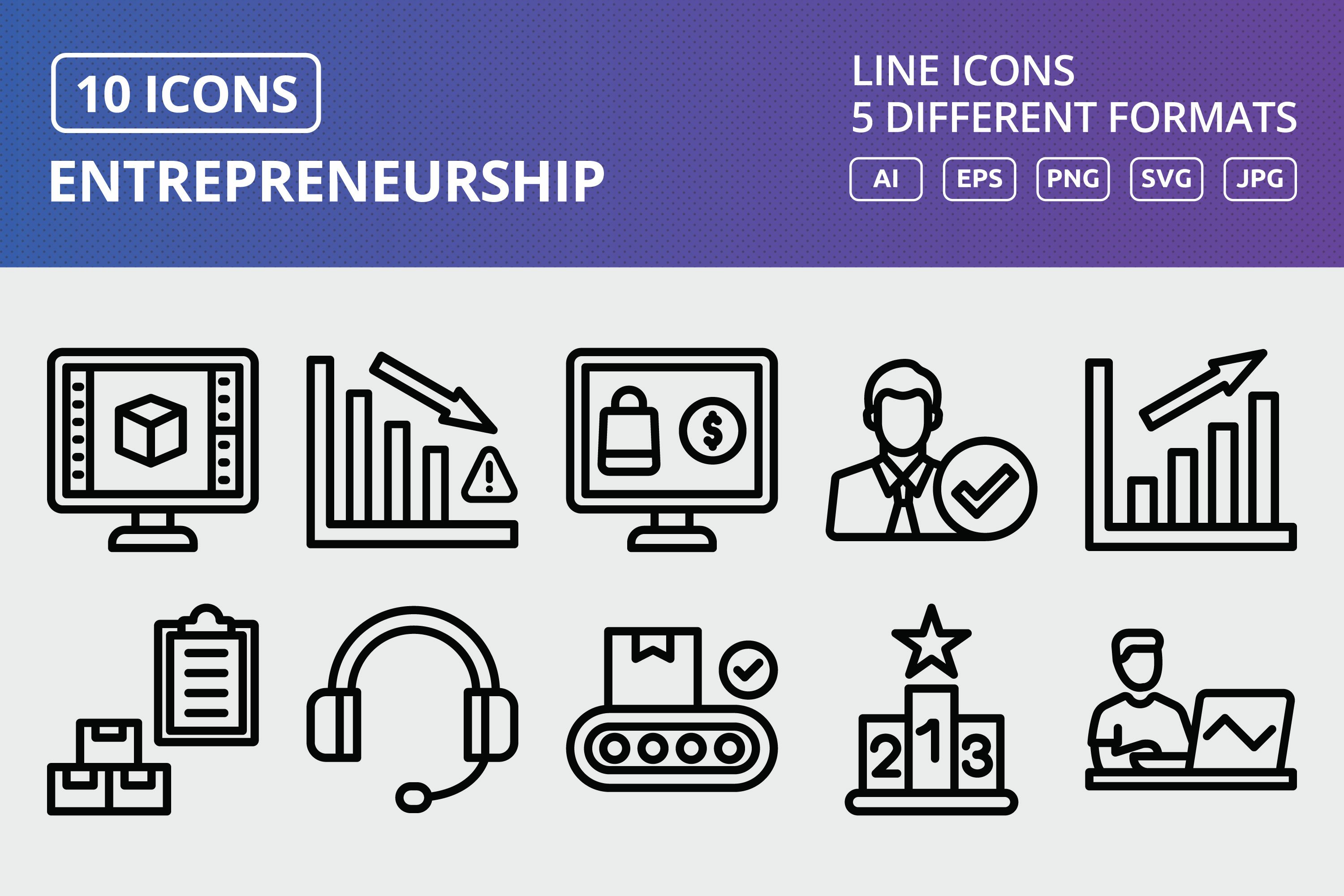 Vector Entrepreneurship Icon Set (2313994) | Icons | Design Bundles