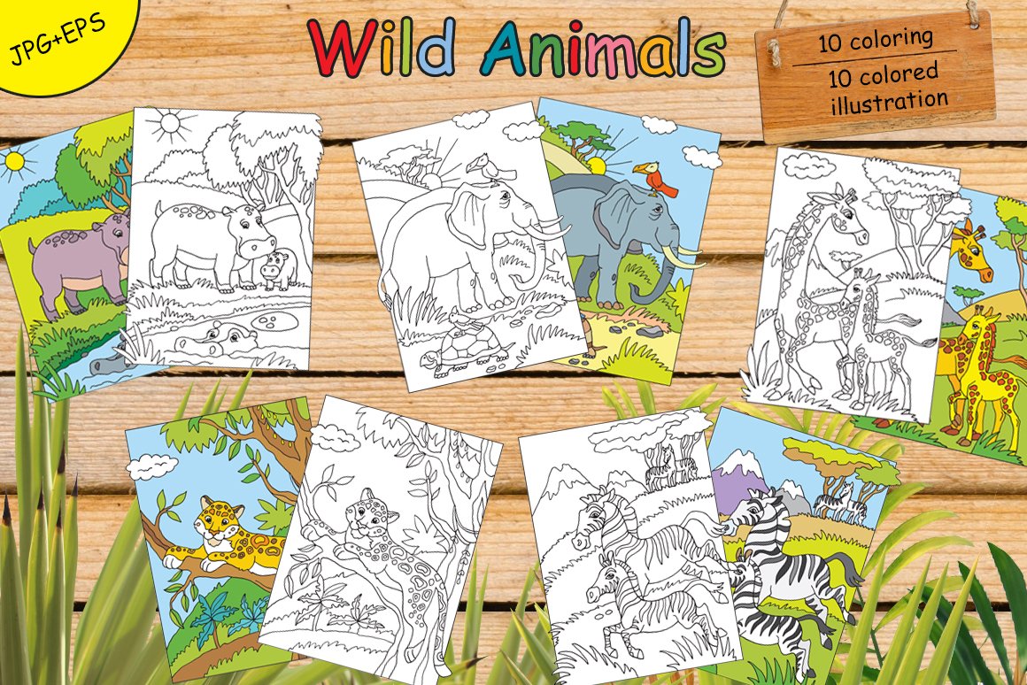 Coloring book pages for children Wild Animals (1121258) | Printables ...