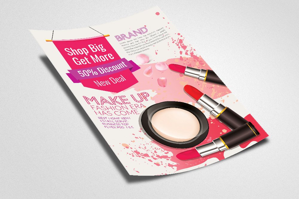Make Up Cosmetic Discount Flyer (306169) | Flyers | Design Bundles