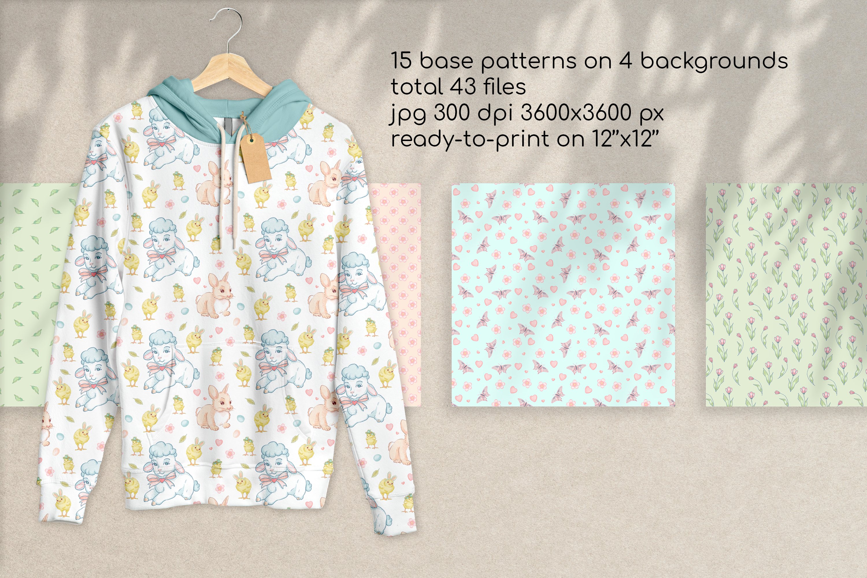 43 Colored Easter Seamless Digital Papers for Crafts, Fabric (1155906 ...